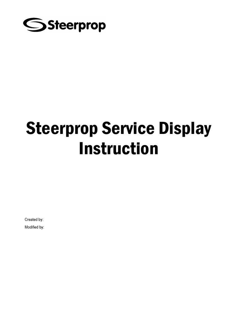 Steerprop Service Display Manual | PDF | Feedback | Electronics