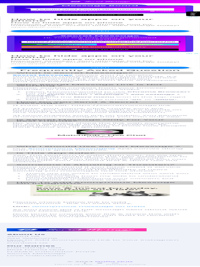 Secret Message 2024 Get Anonymous Message From Your Friends | PDF ...