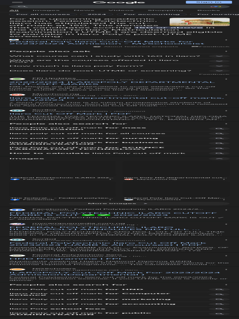 Ilaro Poly Cut Off Mark - Google Search | PDF | Educational Stages ...