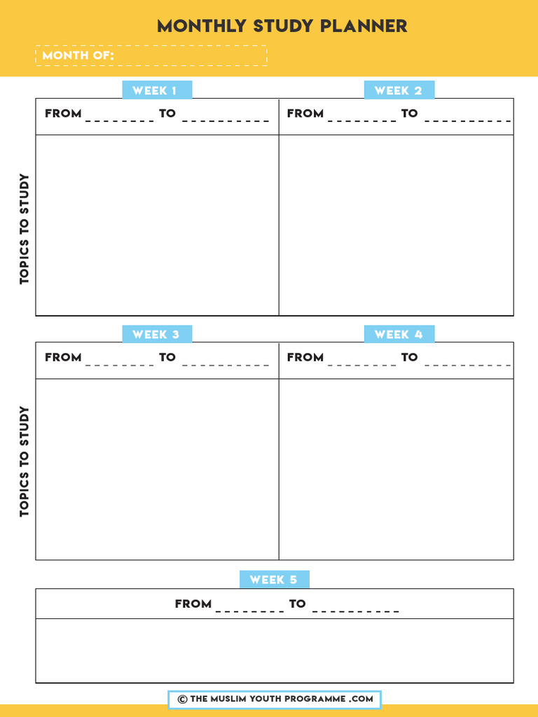 Monthly Study Planner | PDF