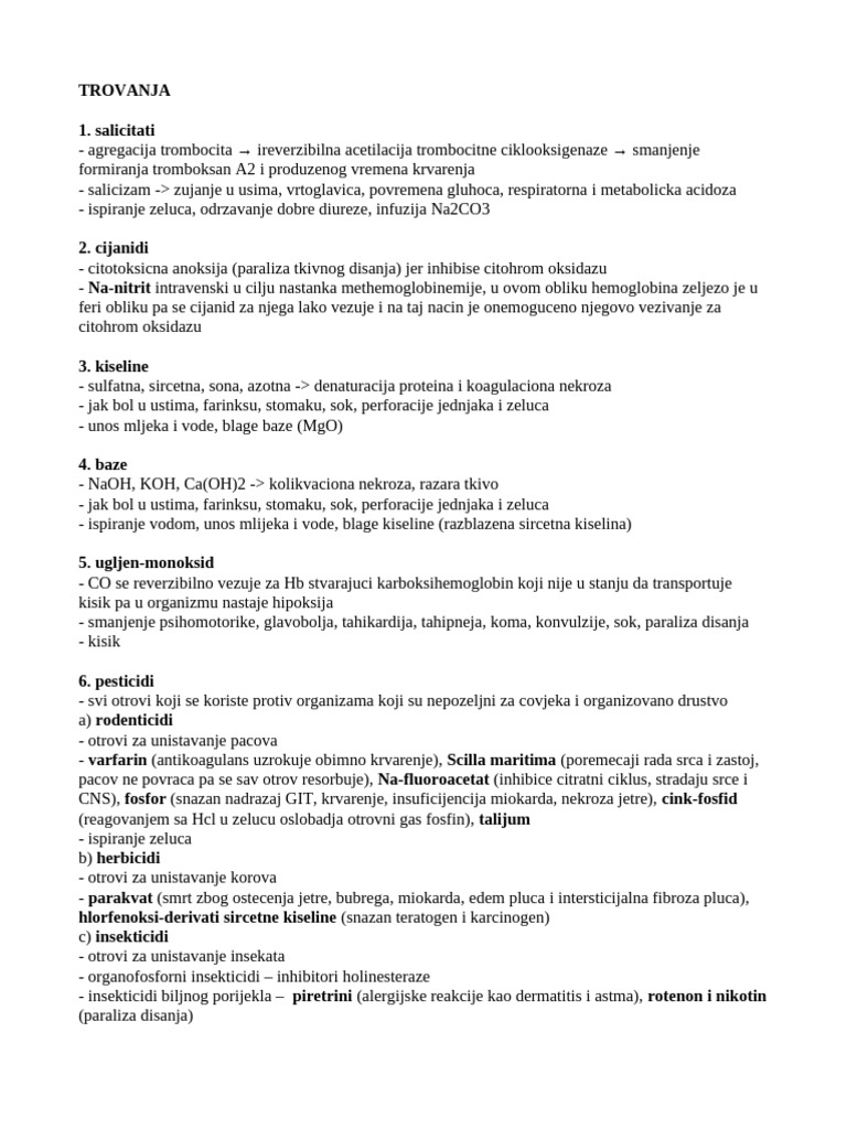 Toksikologija Skraceno 1 | PDF