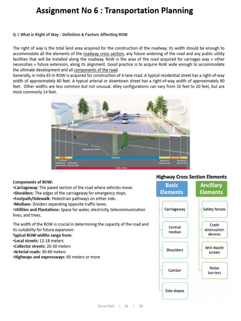 Transporation Planning - Shruti Patil | PDF | Traffic | Intersection (Road)