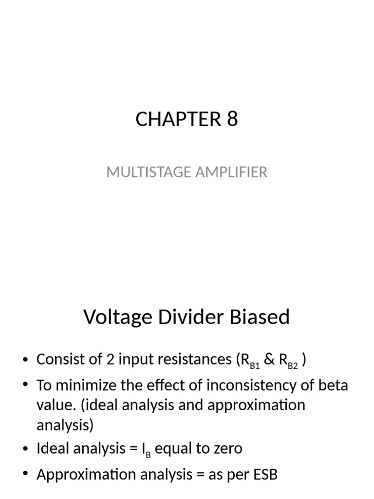 CHAPTER 8 - MULTISTAGE AMPLIFIER | PDF | Amplifier | Capacitor
