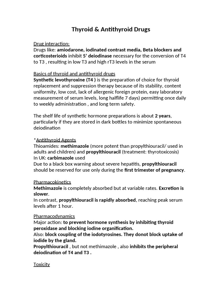 Thyroid Summary | PDF
