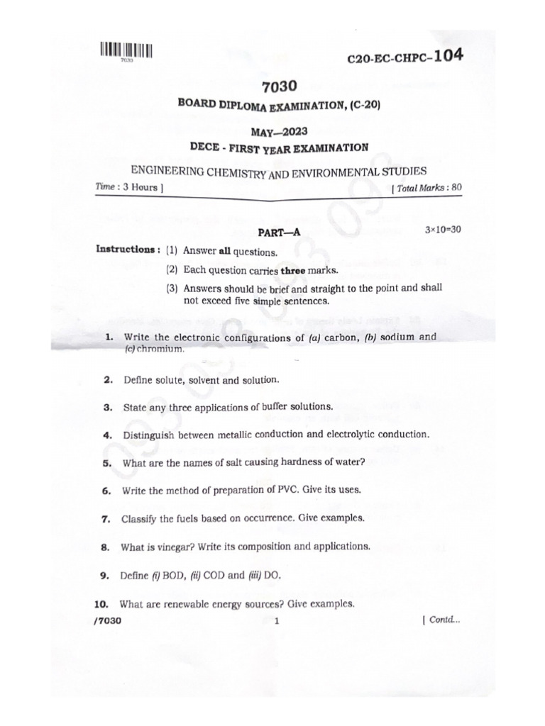 Board Diploma Examination C 20 | PDF