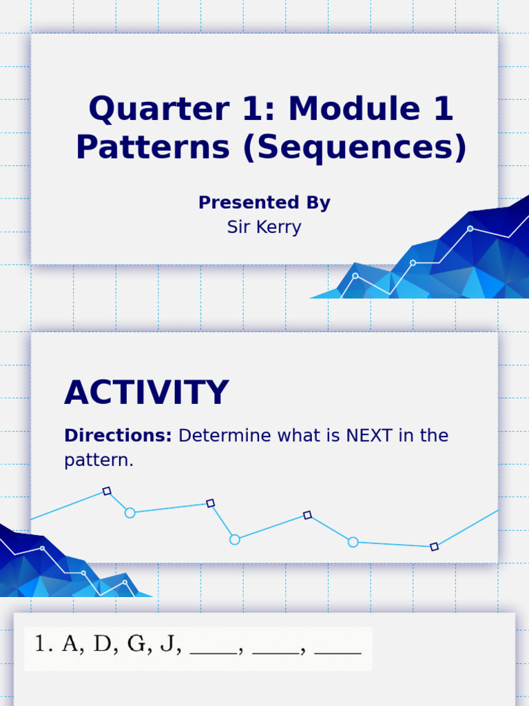 M1 Patterns (Sequences) 1 Grade 10 Lesson | PDF