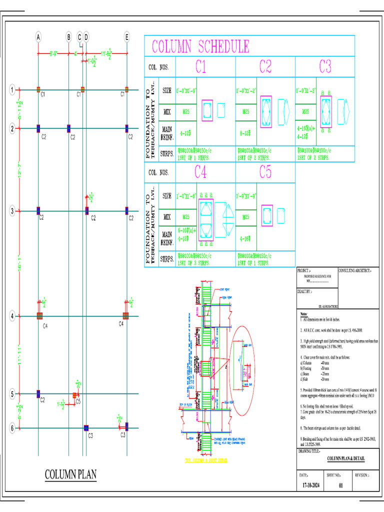 Column Plan | PDF | Building Materials | Continuum Mechanics