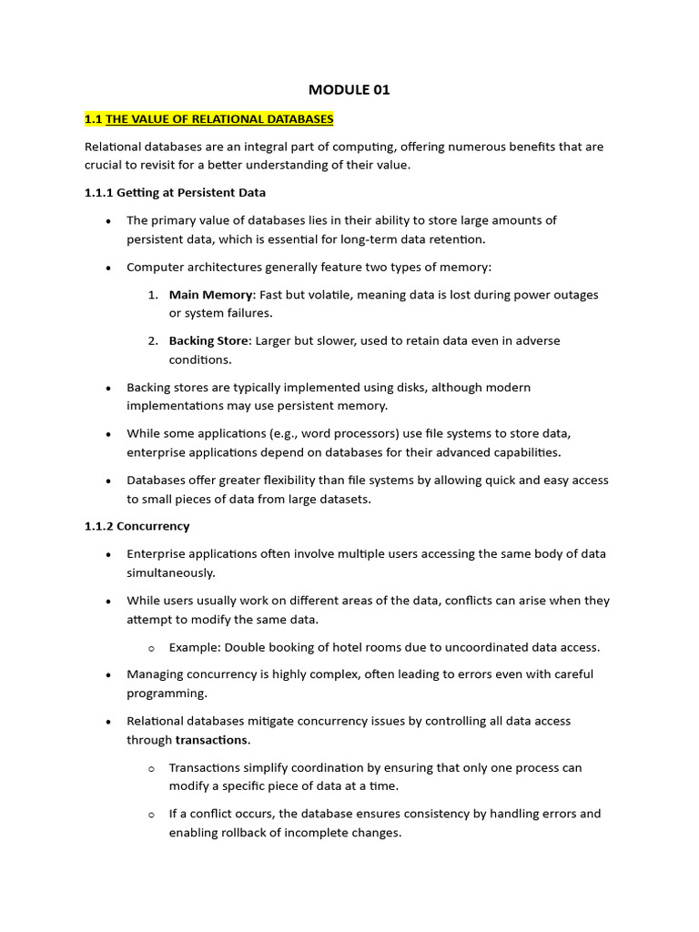 Nosql Mod1 Pdf No Sql Databases