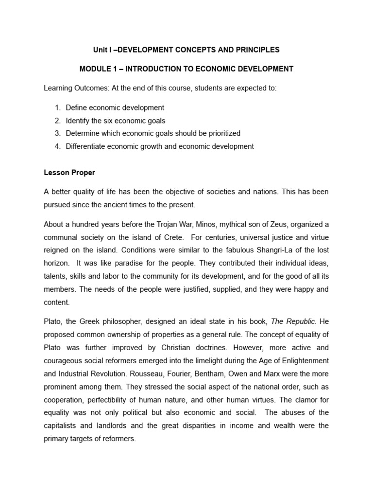 Be 3 Eco Dev Module 1 | PDF | Economic Growth | Gross Domestic Product