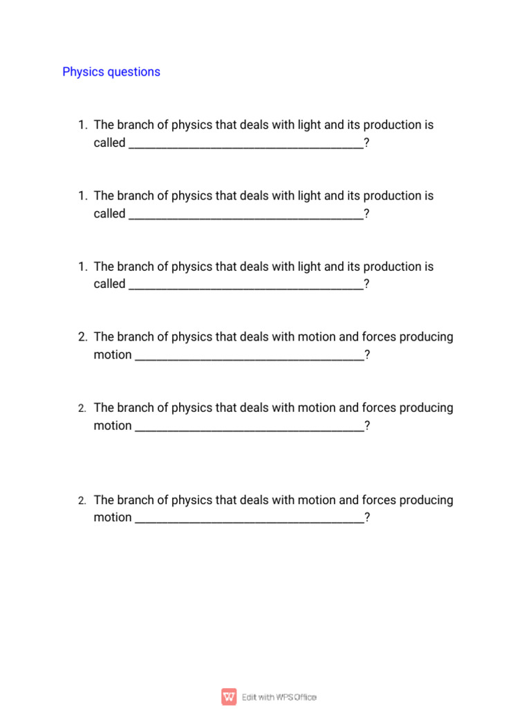 Physics Questions and Answers Guide | PDF