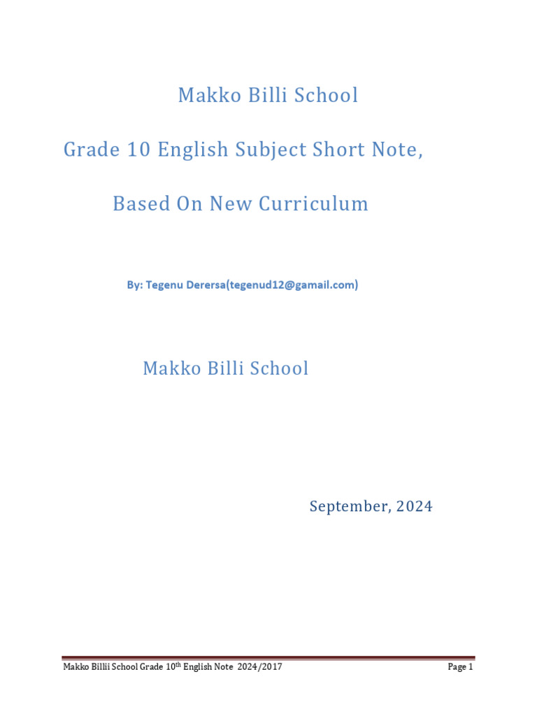 Grade 10 English Notes: Diphthongs & More | PDF | Grammatical Tense ...