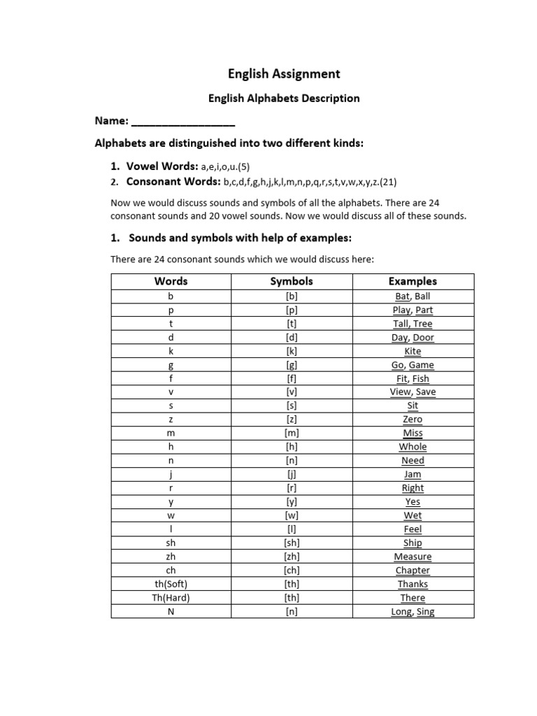 Assignment # 1 | PDF | Alphabet | Linguistics