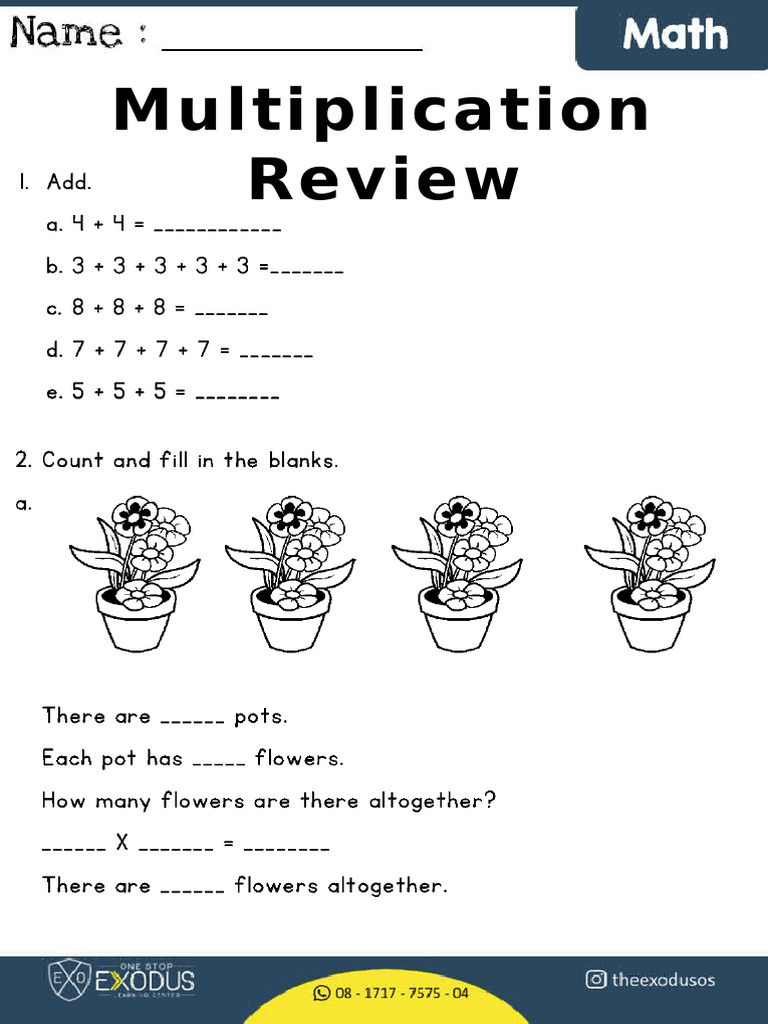 GR1 MATH Multiplication 5 | PDF