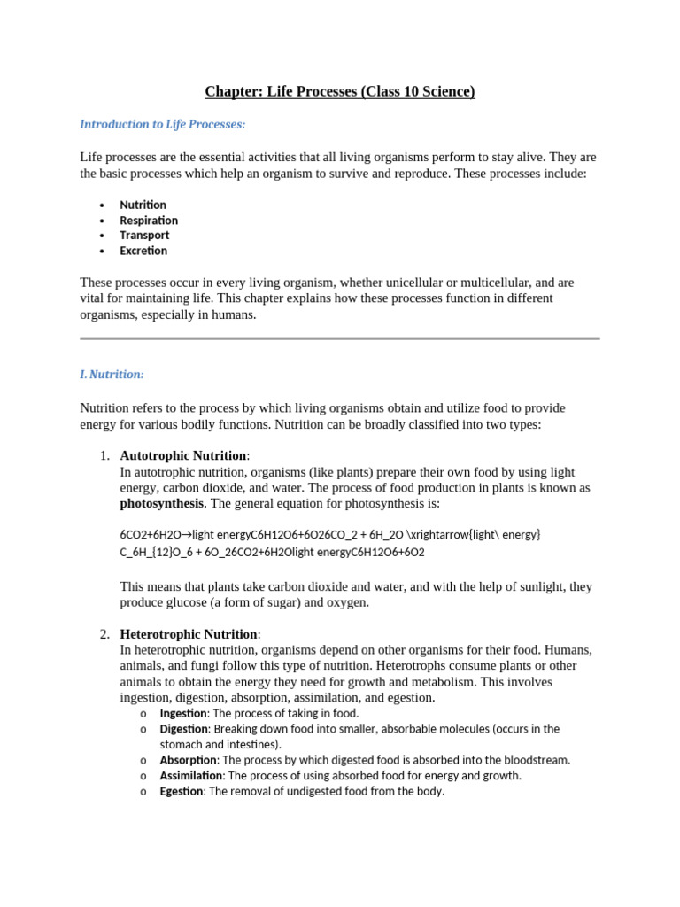 Class 10th Science Notes | PDF | Cellular Respiration | Nutrition