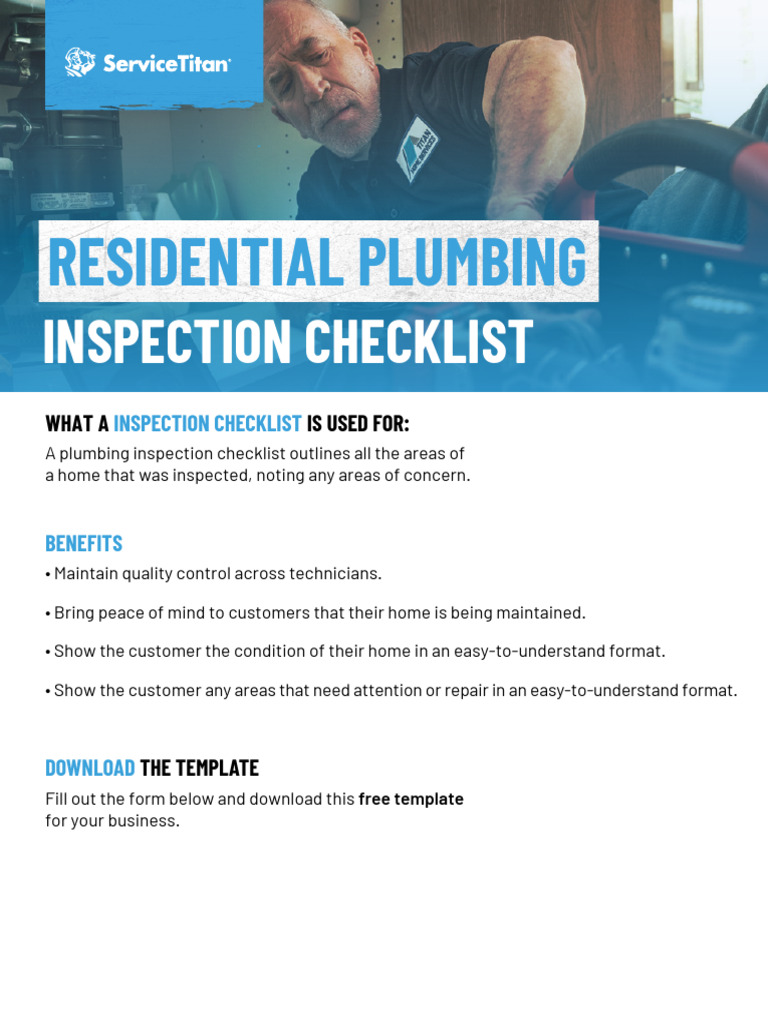 Residential Plumbing Inspection Checklist Template | PDF | Tap (Valve ...