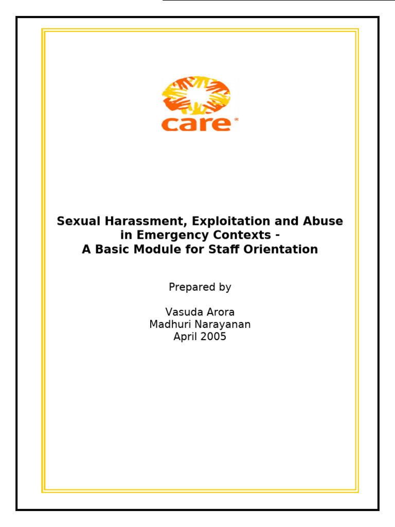 Sexual Harassment Exploitation and Abuse English | PDF | Sexual ...