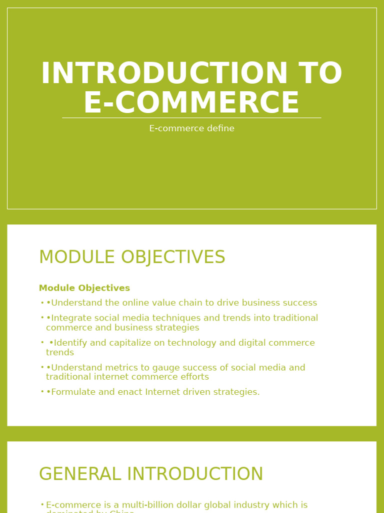 Introduction To E-Commerce | PDF | E Commerce | Marketing