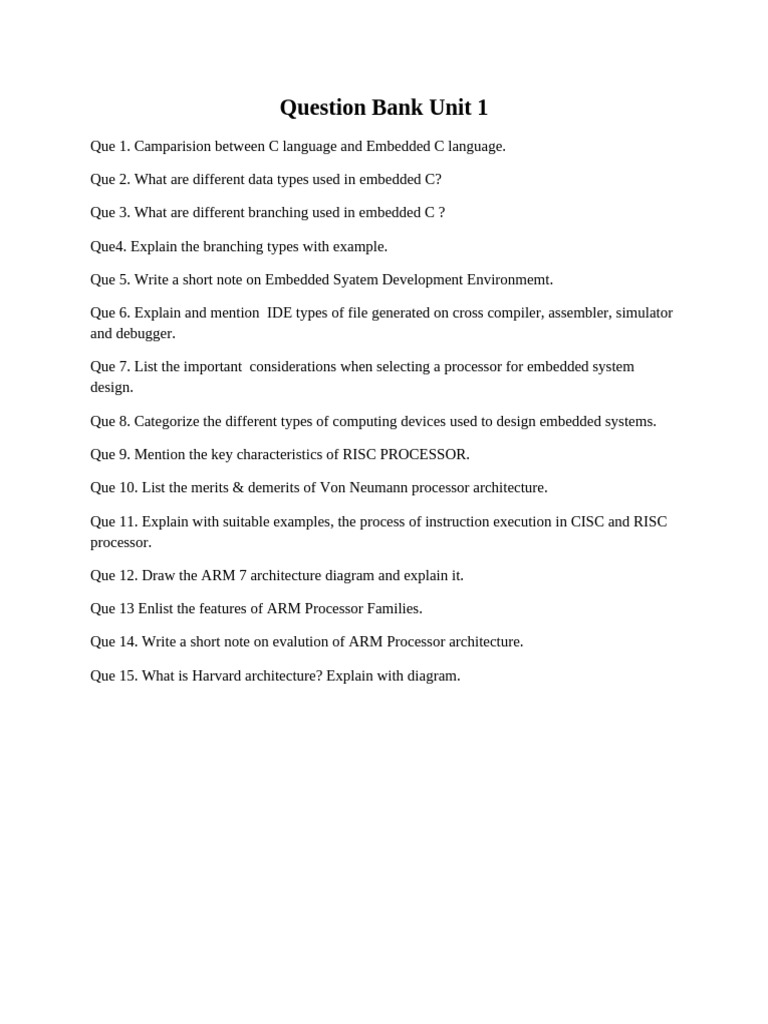 EP Unit 1 Question Bank | PDF