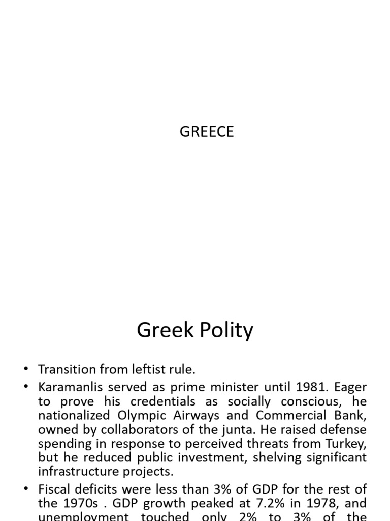 Greece's Economic Evolution: 1970s-2010s | PDF | Government Budget ...