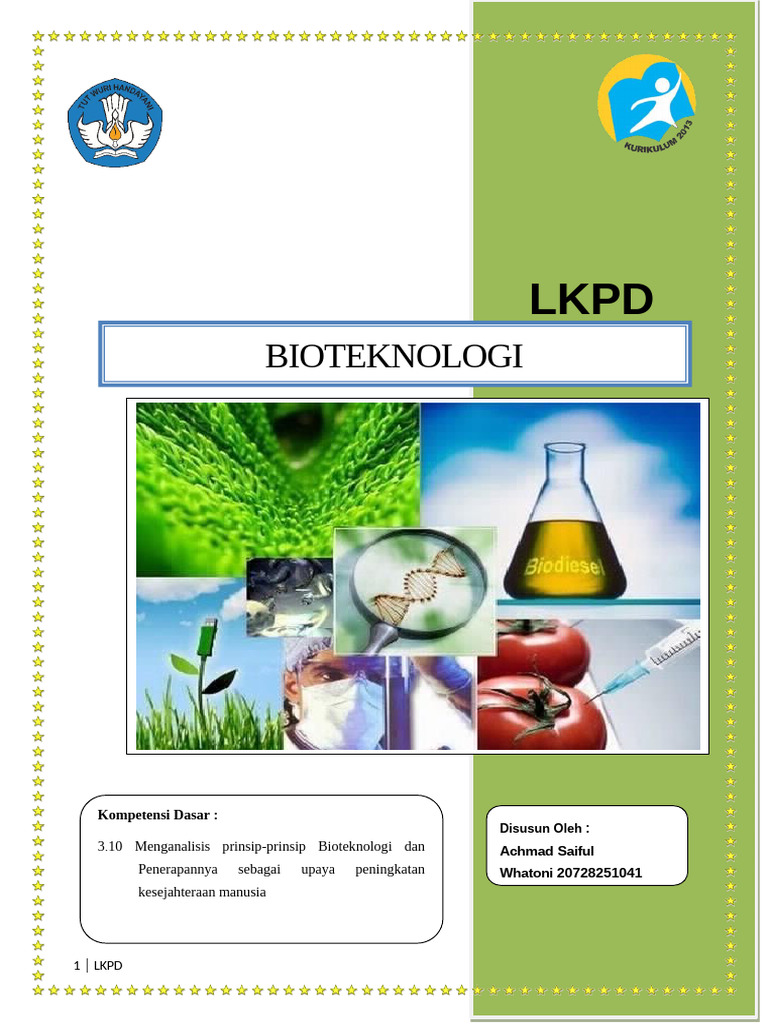 LKPD Bioteknologi untuk Kelas XII | PDF