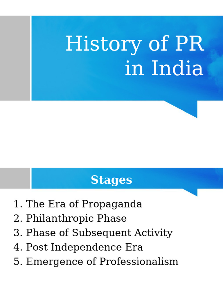 History of PR in India | PDF