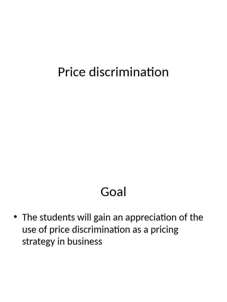 Week 3-Price Discrimination | PDF | Price Discrimination | Pricing