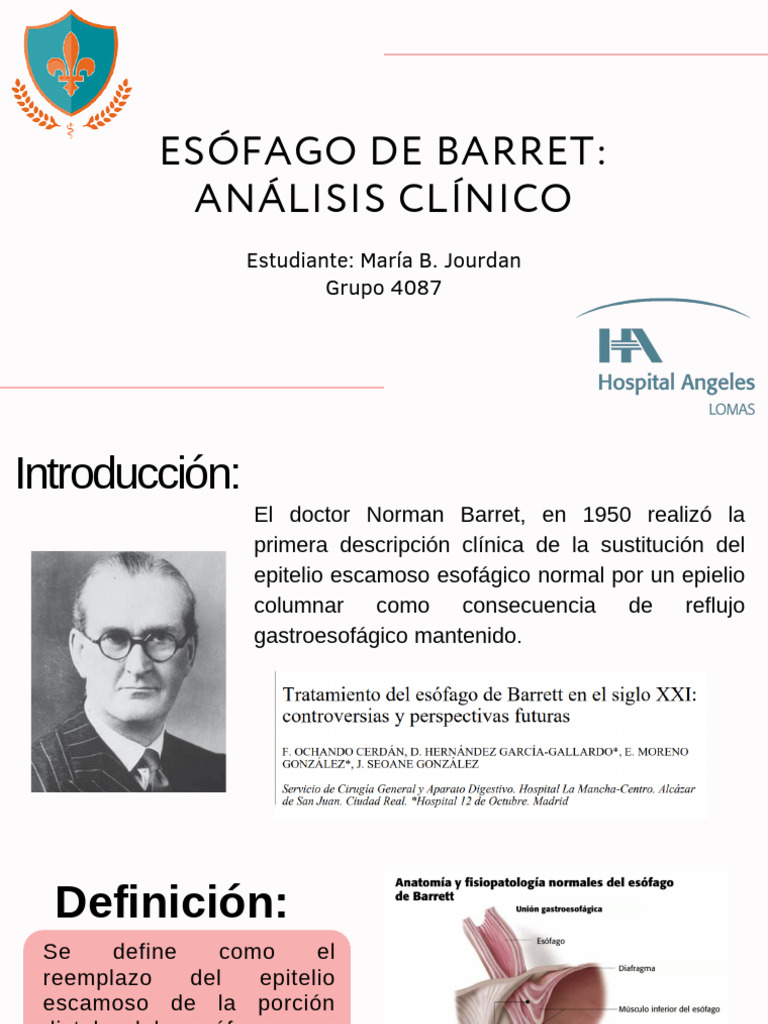 ESÓFAGO DE BARRET ANÁLISIS CLÍNICO | PDF | La enfermedad por reflujo ...