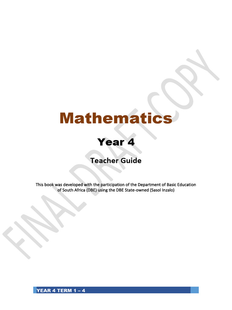 YEAR 4 TERM 1 - 4 TG FINAL DRAFT 29-11-2022 | PDF | Geometry | Percentage