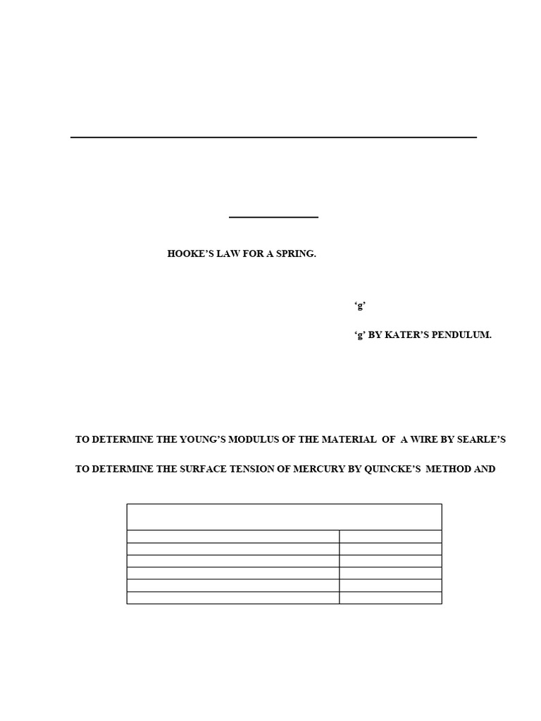 Name of The Experiments and Experiment A1 and B1 | PDF | Force | Metrology