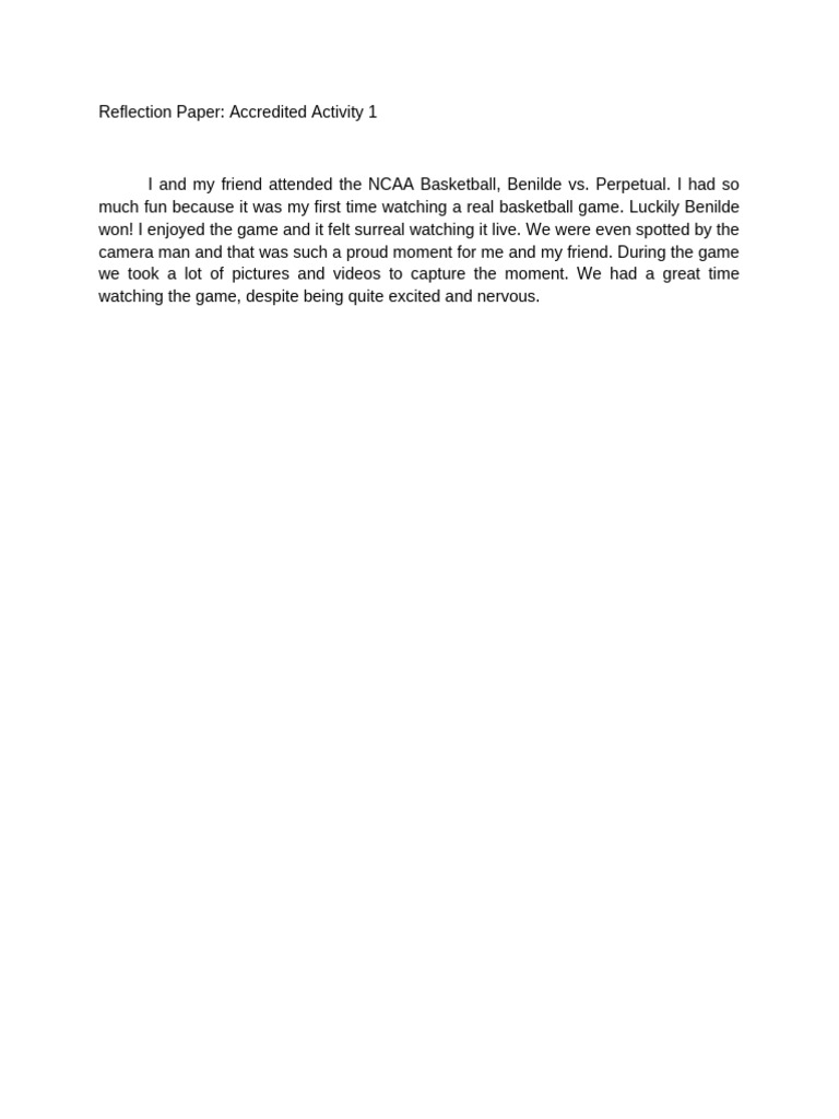 First NCAA Basketball Experience | PDF