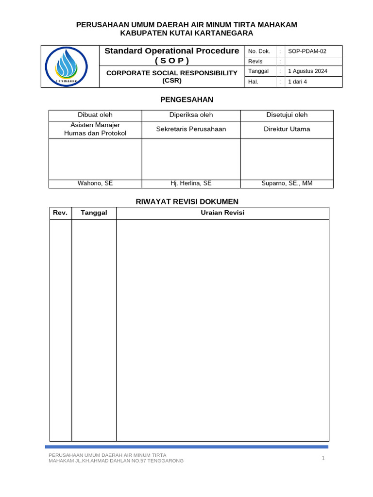 Sop Humpro 01 CSR | PDF