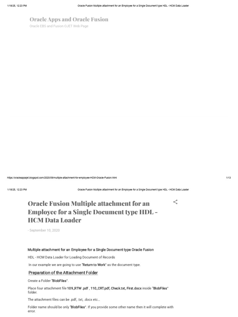 Oracle Fusion Multiple Attachment For An Employee For A Single Document Type HDL - HCM Data ...