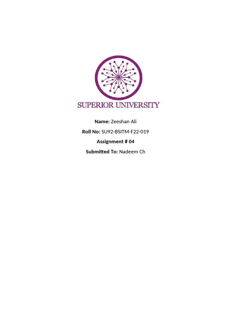 ITPM Assig #04 | PDF