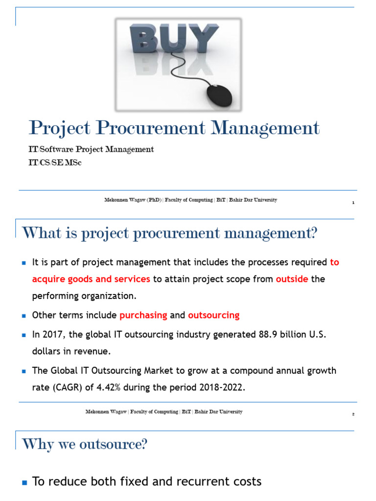 Lecture 8 Project Procurement MGTJH | PDF | Request For Proposal | Procurement