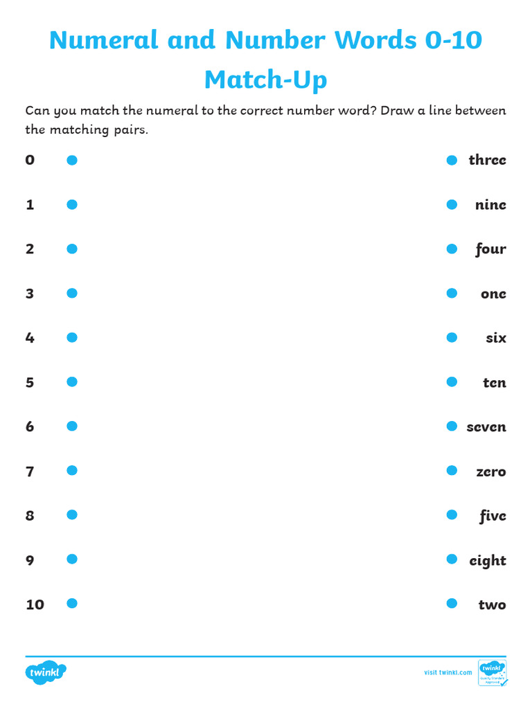 T N 7178 Number Snap Numerals and Number Words 0 10 Activity Sheet | PDF