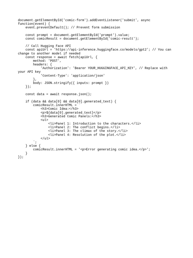 document.getElementById('comic-form | PDF