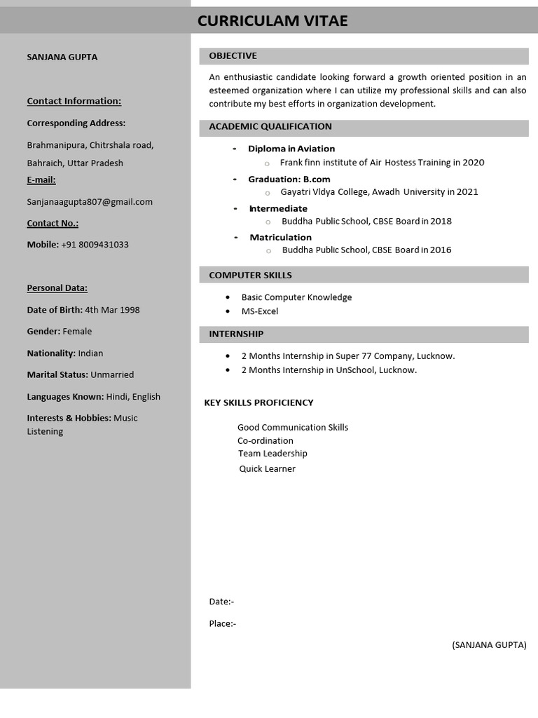 Resume Sanjana | PDF