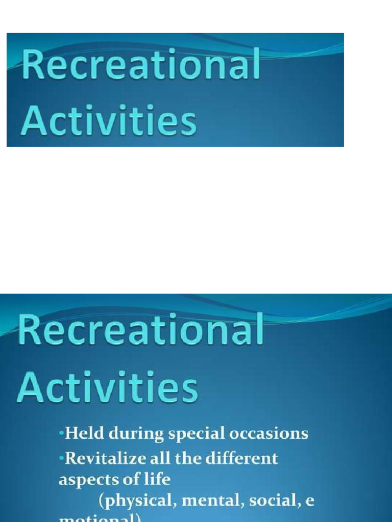 Recreational Activity | PDF