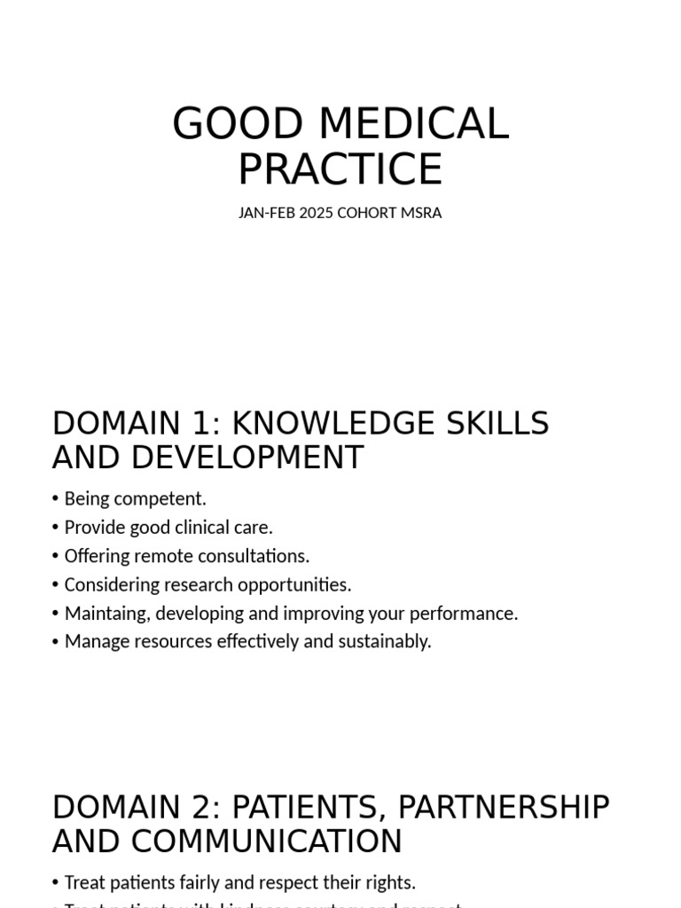 Good Medical Practice | PDF