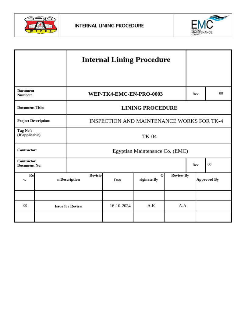 GRP Procedure -EMC-REV00 (2) | PDF | Fiberglass | Paint