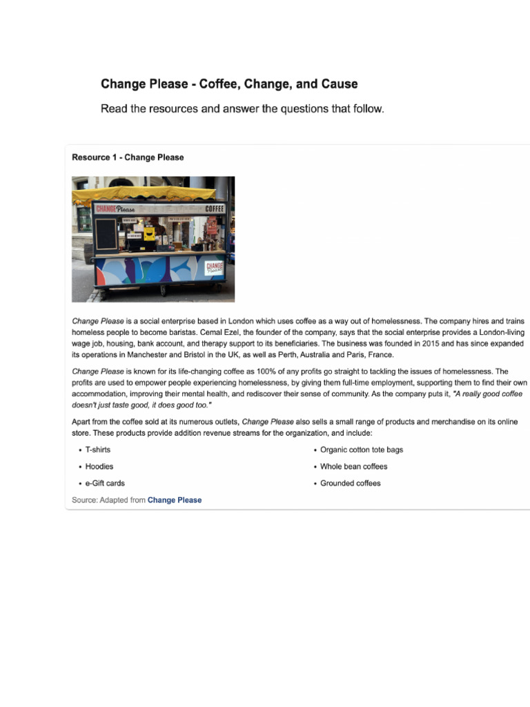 Business Strategy for Change Please | PDF