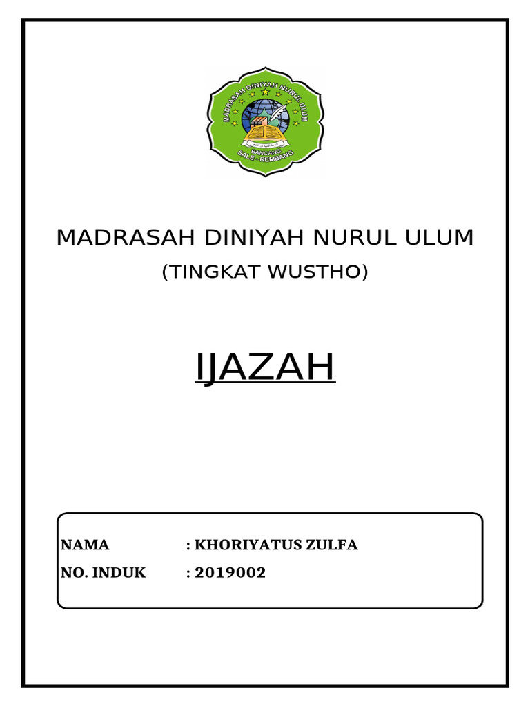 Cover Ijazah | PDF