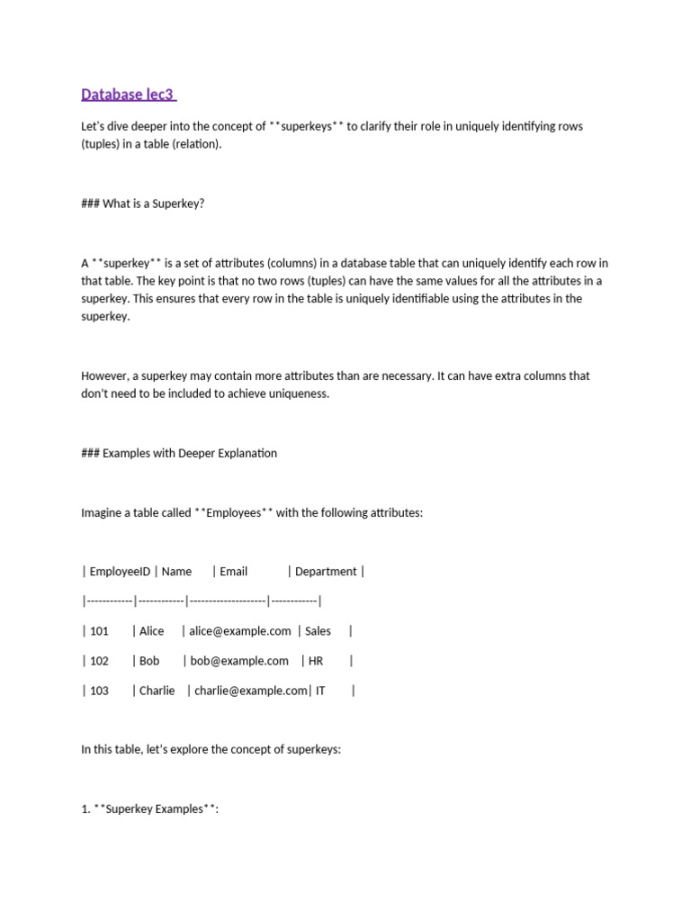Database lec3 | PDF | Relational Database | Information Science