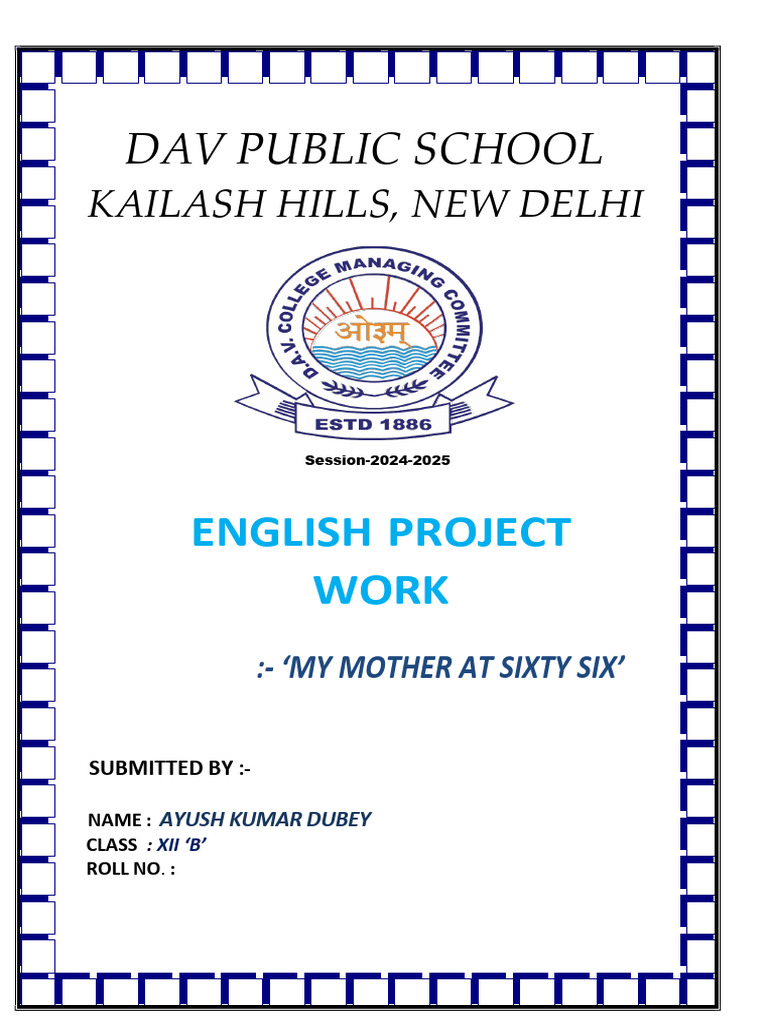 English Class 12th Project | PDF