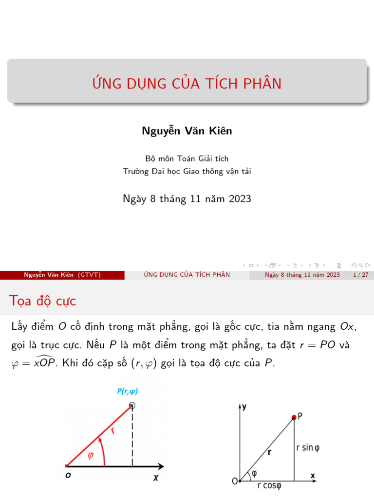 Slide Chuong UngDungHinhHoc TichPhan | PDF