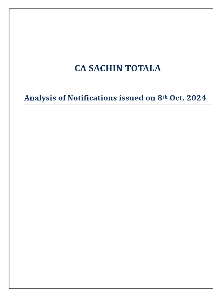 GST Update - Notifications 08.10.2024 | PDF | Renting | Taxes