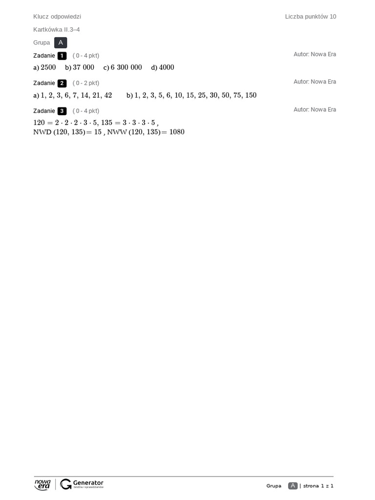 Kartkowka Ii3 4 Odpowiedzi Klasa 6 | PDF
