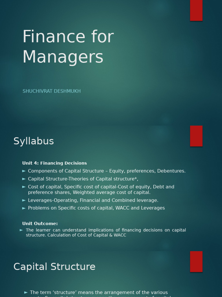 FFM_4 | PDF | Cost Of Capital | Capital Structure