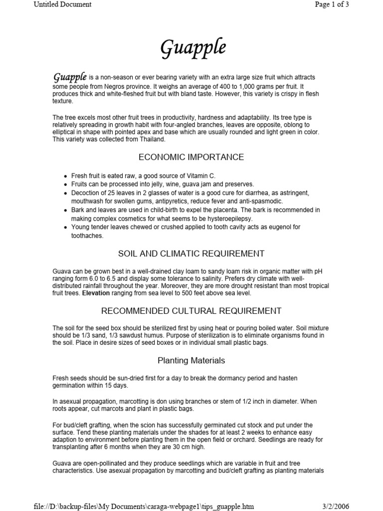 tips_guapple | PDF | Legume | Grafting