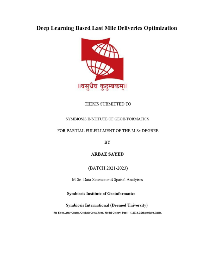 Last Mile Delivery Optimization with Deep Learning | PDF | Artificial ...